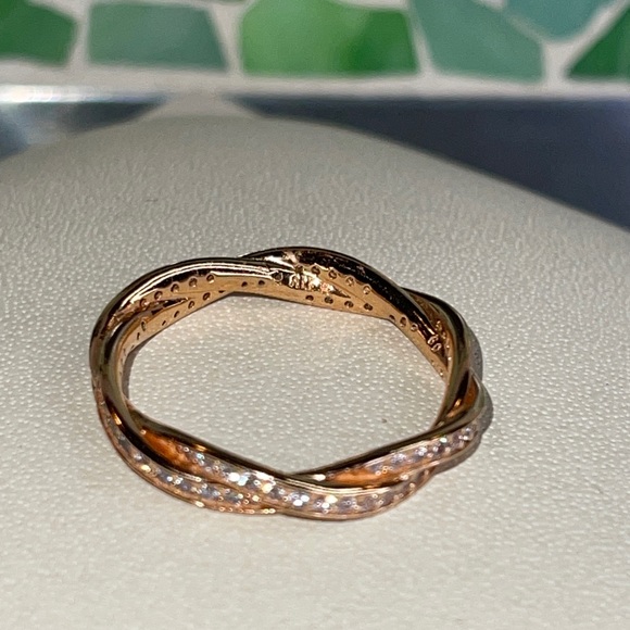 Pandora | Jewelry | Pandora Sparkling Twisted Lines Ring | Poshmark